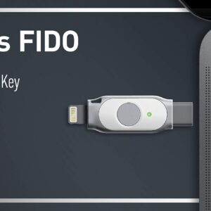 FEITIAN iePass K44 Dual-Connector iOS USB Security Key - Two Factor Authenticator - USB-C + Lightning - FIDO U2F + FIDO2 + PIV + MFi - Help Prevent Account Takeovers with Multi-Factor Authentication