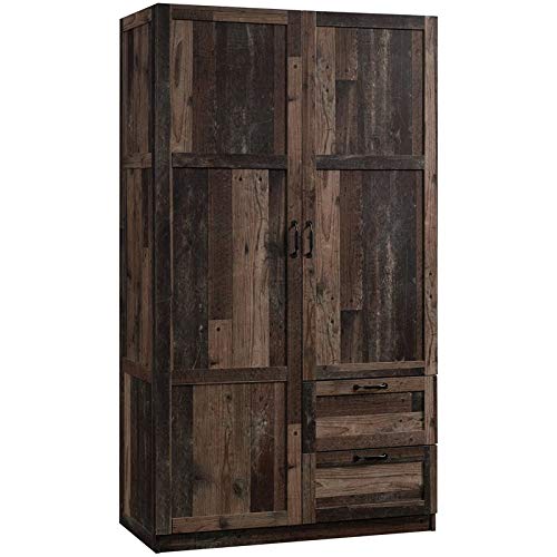 Sauder Select Engineered Wood Wardrobe Armoire in Rustic Reclaimed Pine/Brown