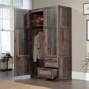 Sauder Select Engineered Wood Wardrobe Armoire in Rustic Reclaimed Pine/Brown