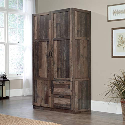 Sauder Select Engineered Wood Wardrobe Armoire in Rustic Reclaimed Pine/Brown