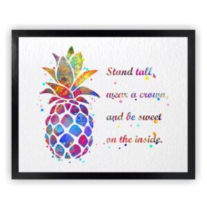 dignovel studios 8x10 unframed pineapple mother daughter quotes wear crown stand tall watercolor art print inspirational wall art housewarming office home decor dn553