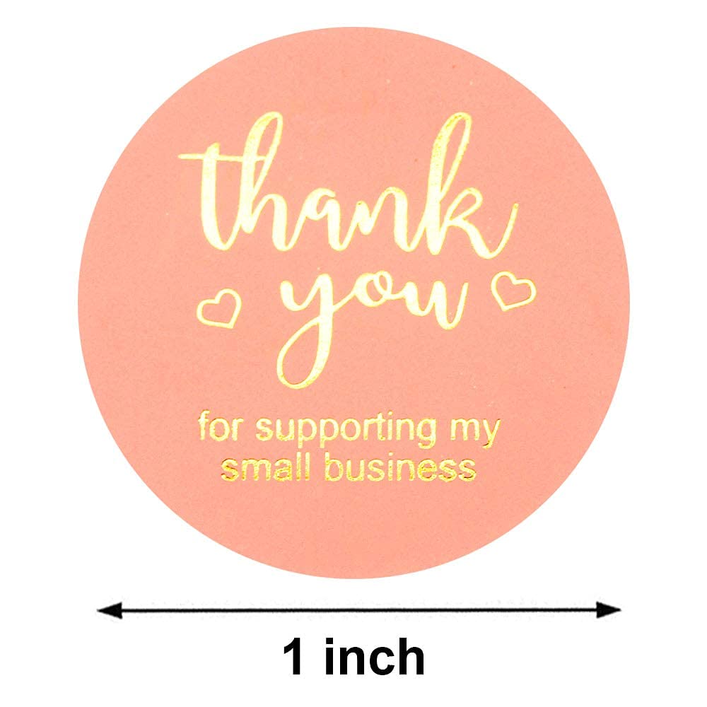 NSWDYLO Thank You Stickers Roll of 500pcs 1” Pink Thank You Seal Stickers Perfect for Business and Boutique Packages Envelope Seals Thanksgiving Holiday Gifts Wedding Party Giveaways Thank You Labels