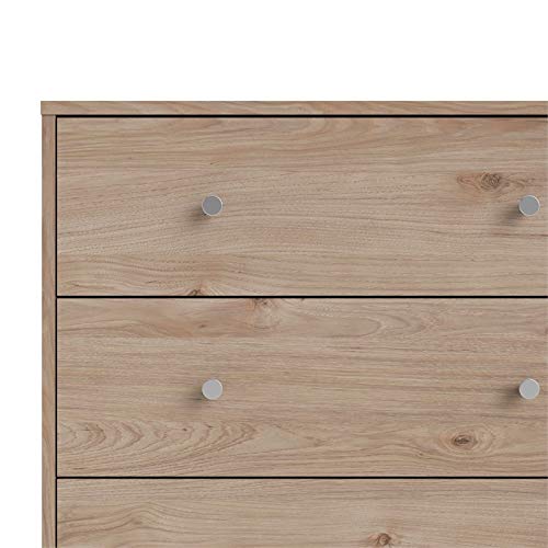 Tvilum Portland Contemporary 6 Drawer Double Dresser in Jackson Hickory