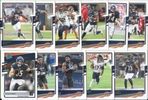 2019 2020 panini donruss football chicago bears 2 team set lot gift pack 22 cards w/drafted rookie mitchell trubisky khalil mack