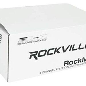 Rockville RockMix 4 Channel Mic/Instrument Pro Recording Mixer+USB Interface/EQ