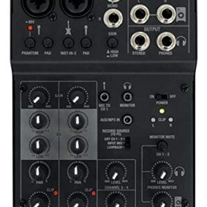 Rockville RockMix 4 Channel Mic/Instrument Pro Recording Mixer+USB Interface/EQ