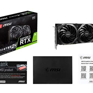 MSI Gaming GeForce RTX 3070 8GB GDRR6 256-Bit HDMI/DP TORX Fan 3.0 Ampere Architecture OC Graphics Card (RTX 3070 Ventus 2X OC), GeForce RTX 3070 Ventus 2X OC