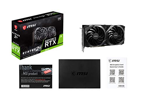 MSI Gaming GeForce RTX 3070 8GB GDRR6 256-Bit HDMI/DP TORX Fan 3.0 Ampere Architecture OC Graphics Card (RTX 3070 Ventus 2X OC), GeForce RTX 3070 Ventus 2X OC