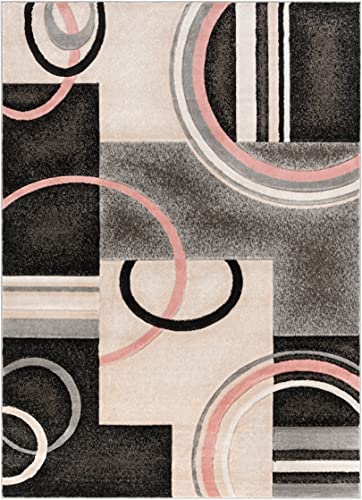 Well Woven Good Vibes Belle Blush Pink Modern Abstract Geometric 3D Textured 7'10" X 9'10" Area Rug