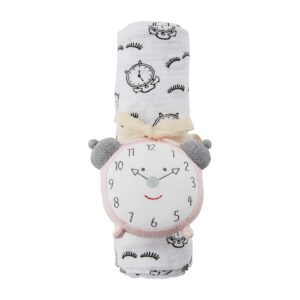 alarm clock swaddle and rattle