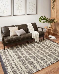 chris loves julia x loloi alice collection ali-02 cream / charcoal 2'-7" x 12'-0" runner rug