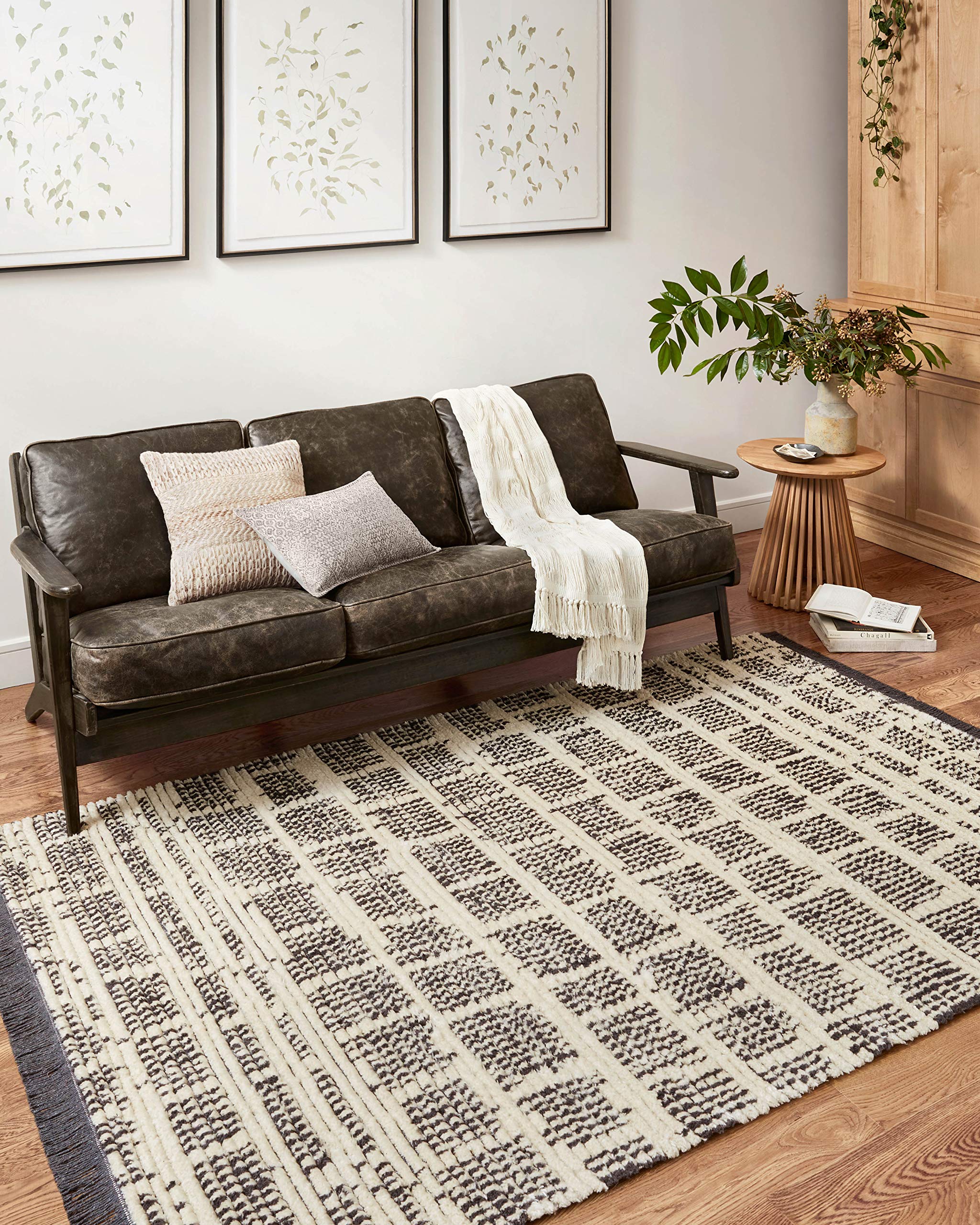 Chris Loves Julia x Loloi Alice Collection ALI-02 Cream / Charcoal 2'-7" x 12'-0" Runner Rug