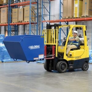 Global Industrial 1/2 Cubic Yard Low-Profile Self-Dumping Forklift Hopper, 6000 Lb. Cap.