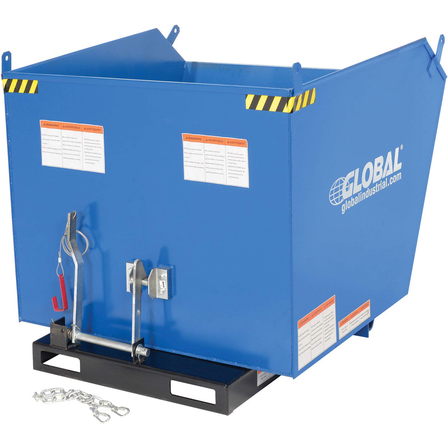 Global Industrial 1/2 Cubic Yard Low-Profile Self-Dumping Forklift Hopper, 6000 Lb. Cap.