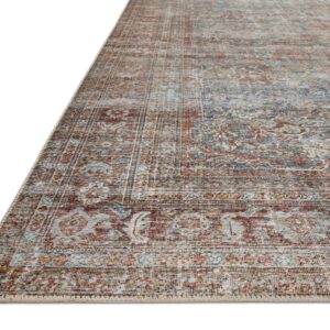 LOLOI Chris Loves Julia Jules Collection JUL-05 Lagoon/Brick 2'-6'' x 9'-6'' Runner Rug