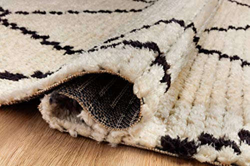 Loloi Chris Loves Julia x Loloi Alice Collection ALI-04 Runner Rug 2'-7" x 8'-0" Cream/Charcoal Rectangular 0.5" Thick