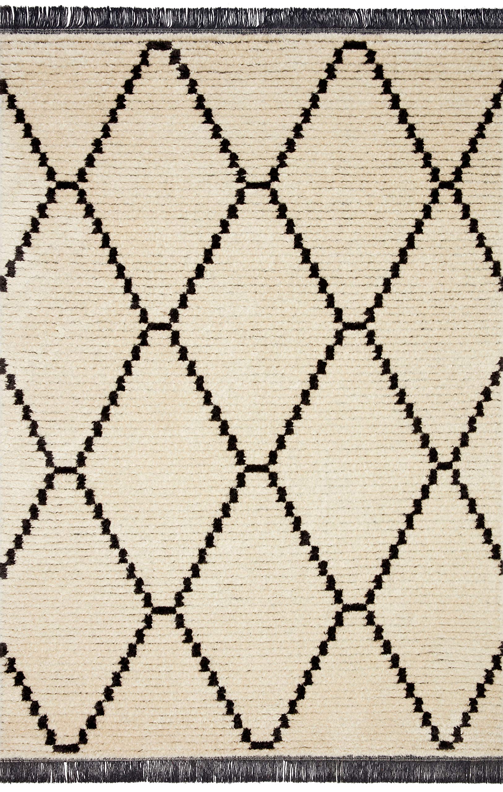 Chris Loves Julia x Loloi Alice Collection ALI-04 Cream / Charcoal 3'-8" x 5'-8" Accent Rug