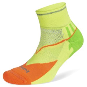 Balega Enduro Reflective Arch Support Performance Quarter Athletic Running Socks for Men and Women, Multi-neon, Medium