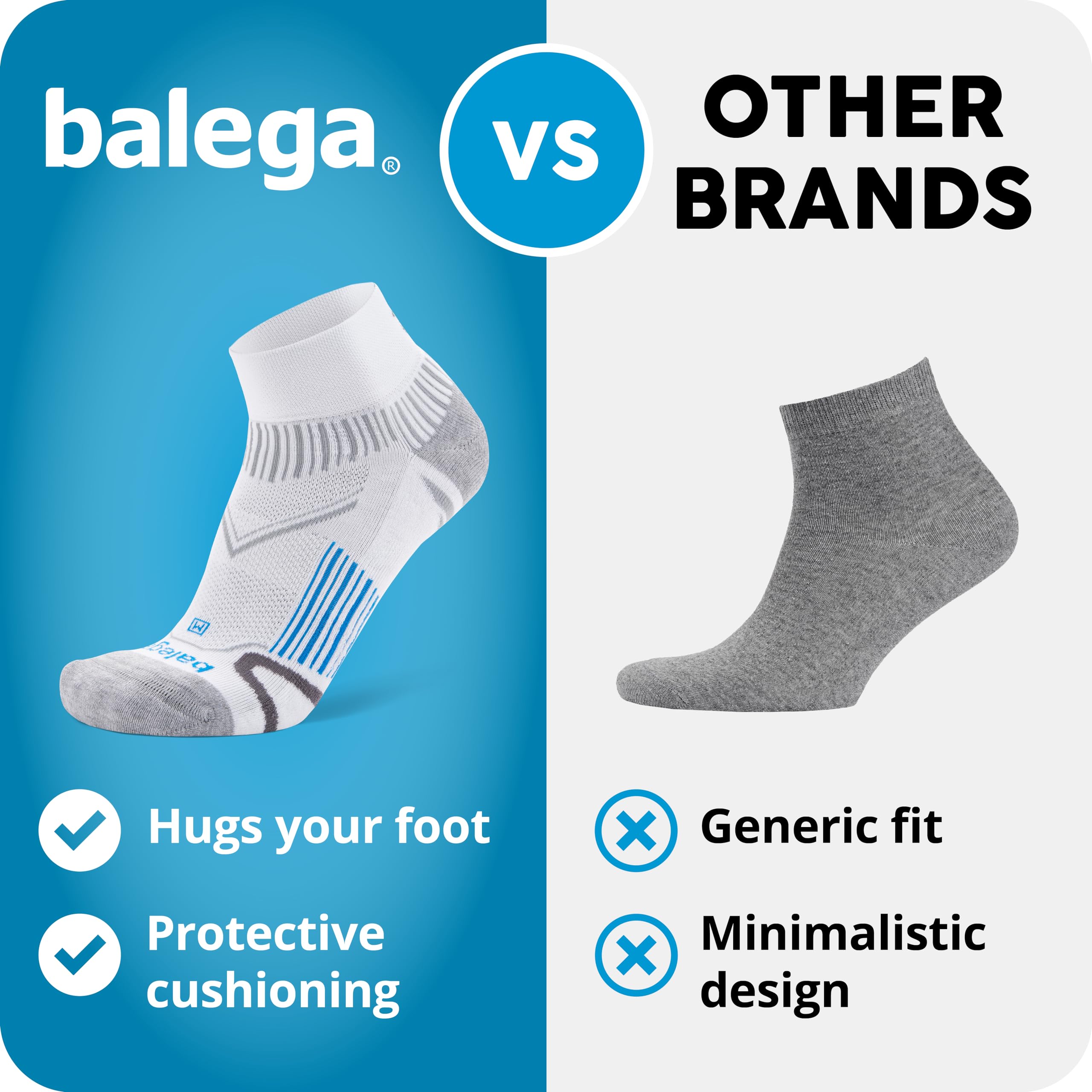 Balega Enduro Reflective Arch Support Performance Quarter Athletic Running Socks for Men and Women, Multi-neon, Medium