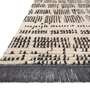 Chris Loves Julia x Loloi Alice Collection ALI-02 Cream / Charcoal 18" x 18" Sample Rug