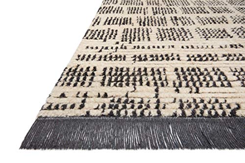 Chris Loves Julia x Loloi Alice Collection ALI-02 Cream / Charcoal 18" x 18" Sample Rug