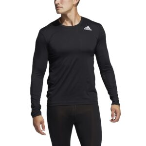 adidas men's techfit fitted long sleeve tee, black, medium