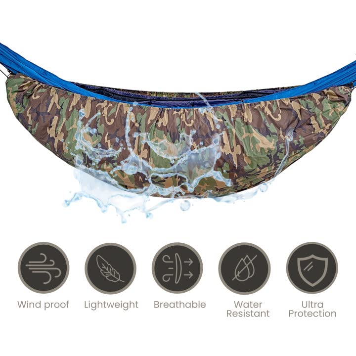 Onewind Premium Hammock Underquilt Protector for Single and Double Hammock, Lightweight Durable Protective Cover with Insulation for Camping, Backpacking and Travel, Camo Print