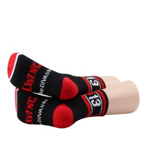 JXGZSO 2 Pairs Sorority Socks Black and Red Socks Sorority Sister Gift Living the Diva Life Socks Sorority Gift (LIVING the DIVA life)