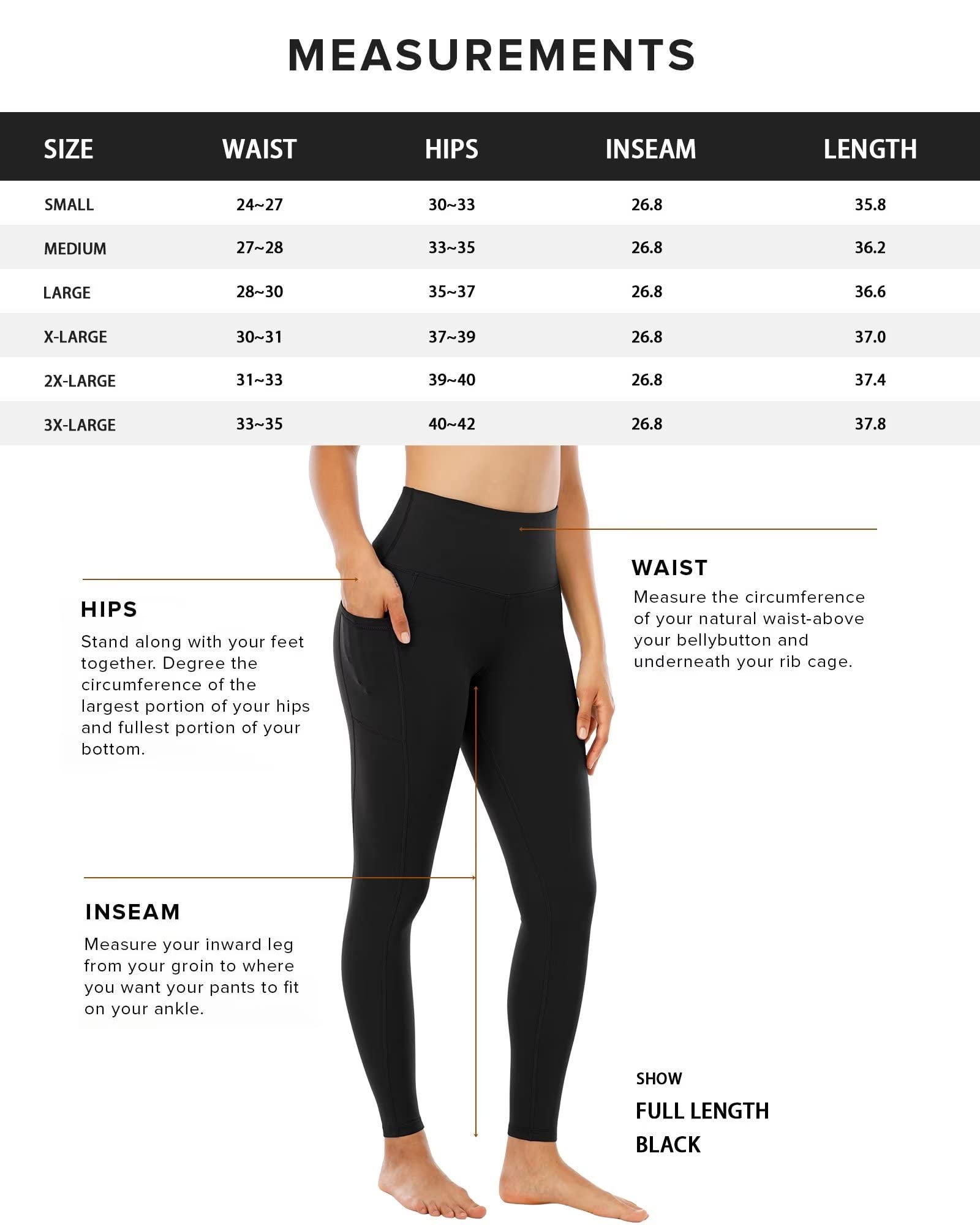 CHRLEISURE Leggings with Pockets for Women, High Waisted Tummy Control Workout Yoga Pants(3Packs 3Black, XL)