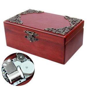 rosiking wooden music box with mirror mechanism carved jewelry musical boxes christmas birthday valentine's day gifts plays howl's moving castle-merry go round of life