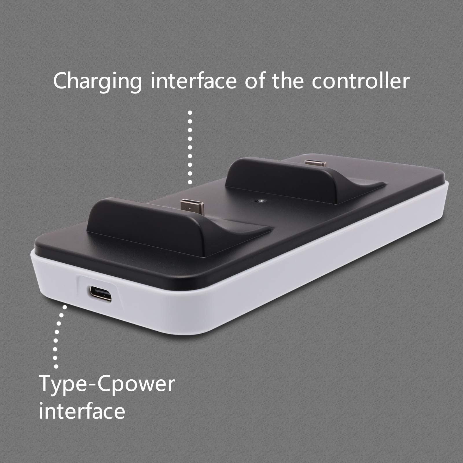 ECHZOVE PS5 Pro Controller Charger, PS5 Dual Sense Controller Charging Dock with USB Type C Cable