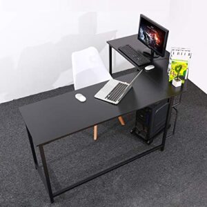 Homemark Computer Desk L Shaped Coner Desks 66.1" with Modern Simple Design and Extra Large Desk Space for Home Office and Student Writing Gaming Desktop Table (Black)