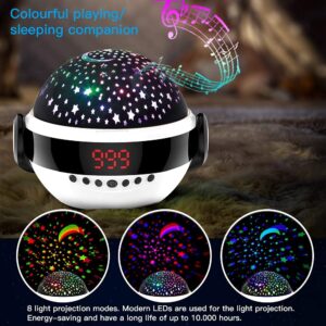 Baby Night Lights Star Projector for Kids Room White Noise Nursery Sound Machine Sleep Soother Bedside Lamp 6 Natural Sounds 6 Lullabies Music Remote Timer