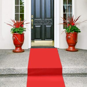 Red Carpet Runner Runway Rug 55gsm Thickness with 1 Piece Carpet Tape for Christmas Xmas Thanksgiving Outdoor Accessories, Wedding Party Hallway, (2.6 x 30 Feet)