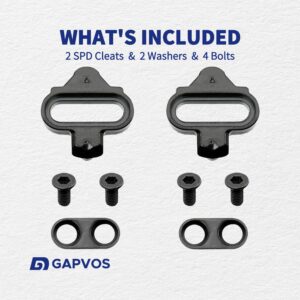 GAPVOS Bike Cleats, Durable Cycling Cleats, Bike Clips Compatible with Shimano SM-SH51 Pedals SPD Cleats for Cycling Shoes, Spin Shoes, Indoor Cycling & Mountain Bike Cleats