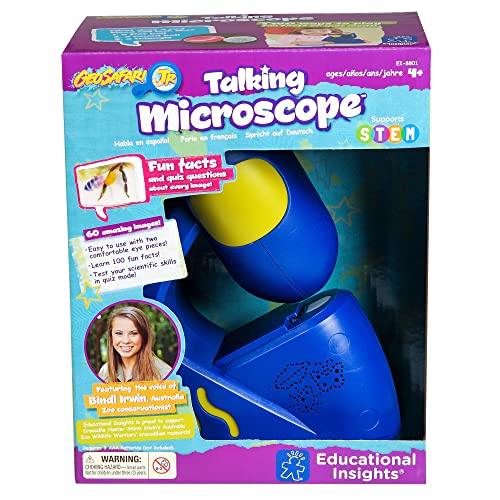 Educational Insights Geosafari Jr. Talking Microscope, Asian - Featuring Bindi Irwin, Microscope for Kids