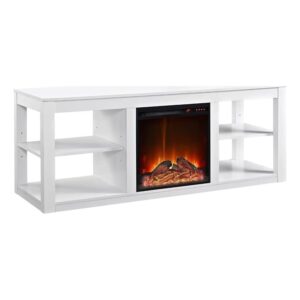 beaumont lane electric fireplace heater tv stand console in white