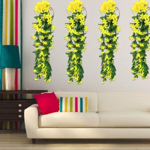 Pura Aide Artificial Lily Flower Garlands Fake Plant Foliage Hanging Vines for Home Bedroom Kitchen Garden Office Wedding Wall Decor