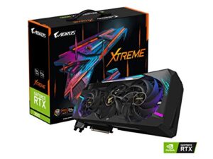 gigabyte aorus geforce rtx 3090 xtreme 24g graphics card, max covered cooling, 24gb 384-bit gddr6x, gv-n3090aorus x-24gd video card