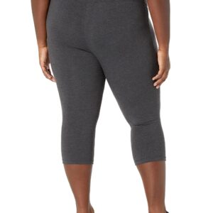 Spalding Women's Essential Capri Legging | Comfortable 4-Way Stretch Athletic Pants | High-Waist Charcoal Heather | Medium