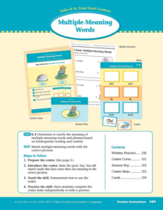 multiple-meaning words (take it to your seat centers common core language)