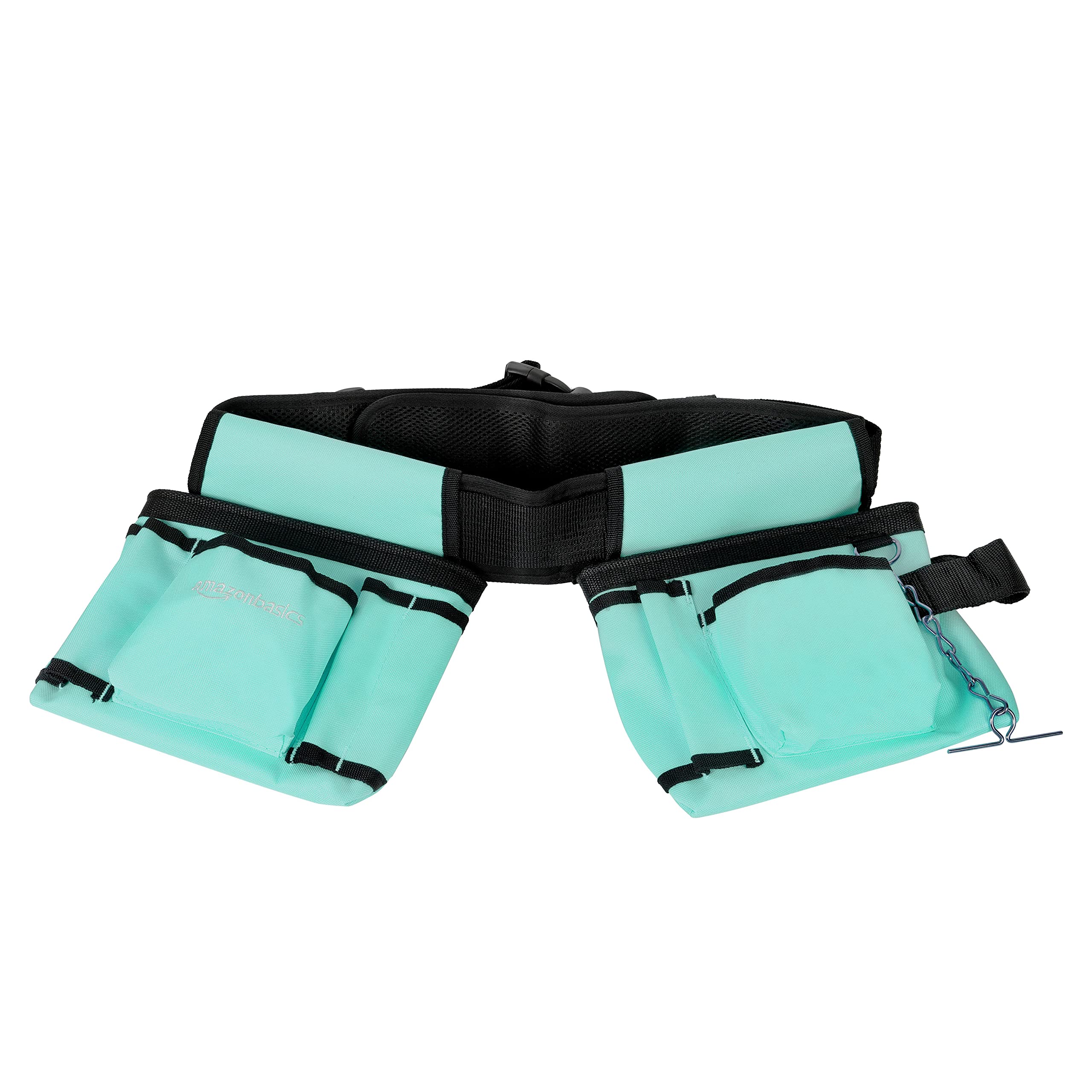 Amazon Basics Tool Belt, Adjustable Waist Strap 22 to 44 inches, Turquoise