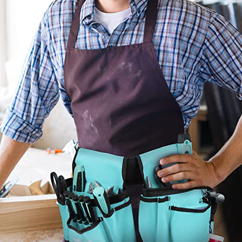 Amazon Basics Tool Belt, Adjustable Waist Strap 22 to 44 inches, Turquoise