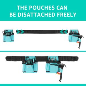 Amazon Basics Tool Belt, Adjustable Waist Strap 22 to 44 inches, Turquoise