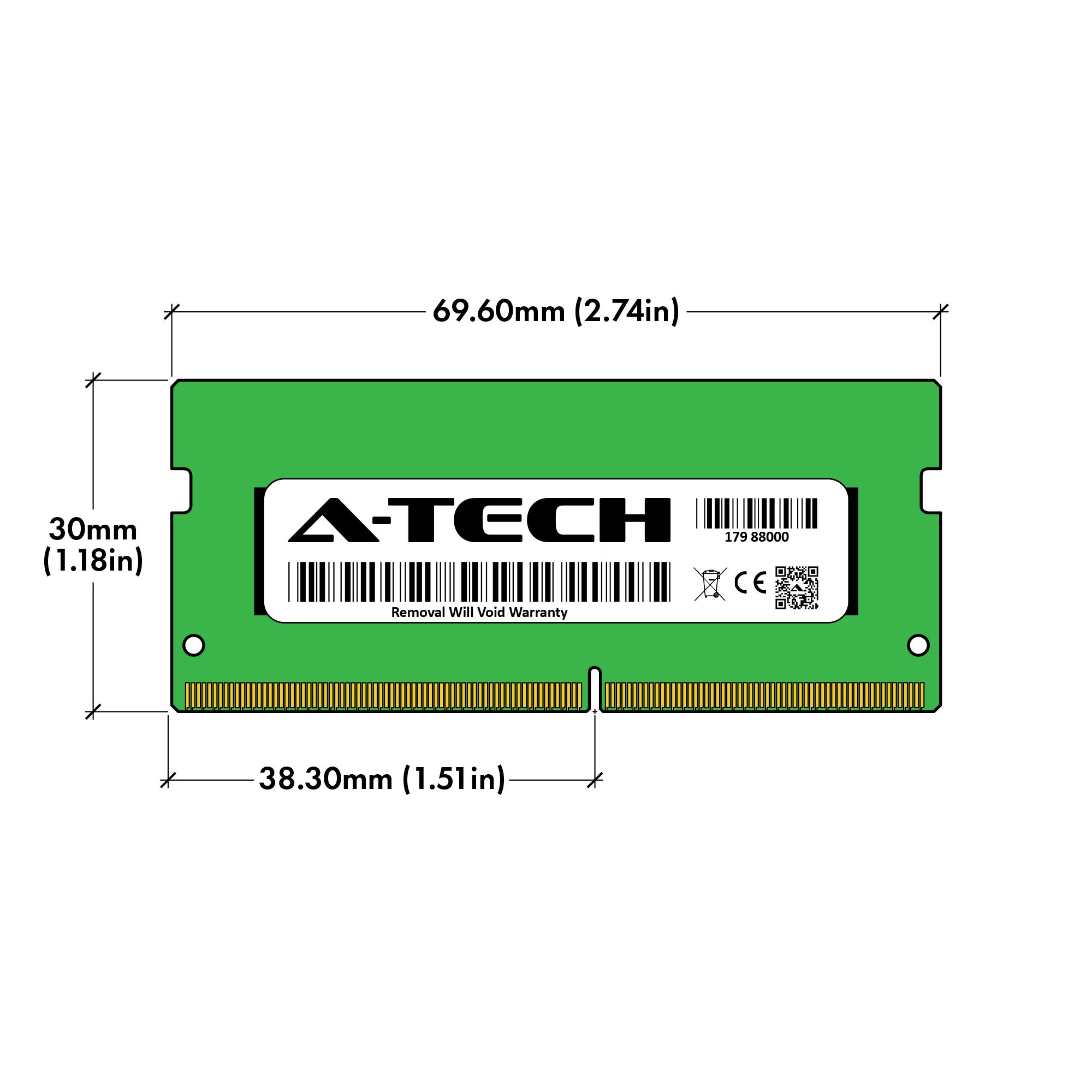 A-Tech 8GB DDR4 3200 MHz SODIMM PC4-25600 (PC4-3200AA) CL22 Non-ECC Laptop RAM Memory Module