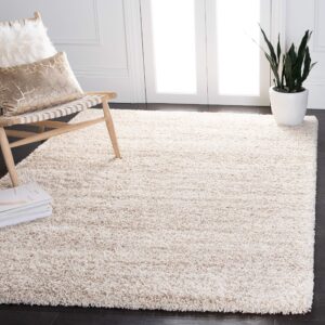 safavieh hudson shag collection area rug - 9' x 12', ivory & beige, modern abstract design, non-shedding & easy care, 2-inch thick ideal for high traffic areas in living room, bedroom (sgh295c)