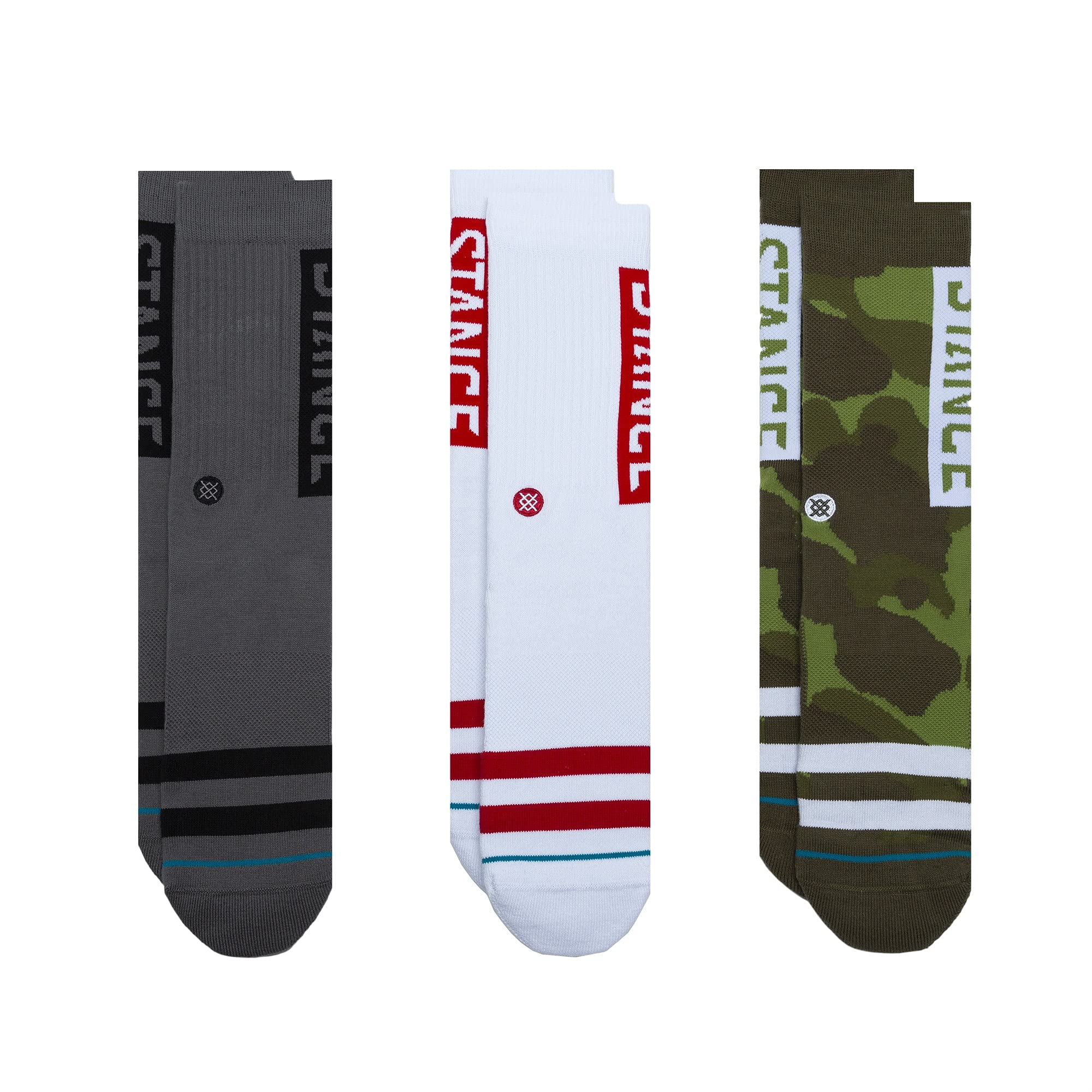 Stance Crew The OG Socks [3 Pack] (Large, Camo)