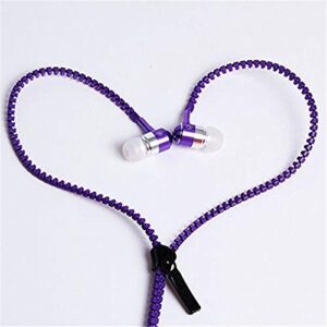 wired earphones- stereo bass sound headphones compatible with almost all phones and tablets (zip-purple)