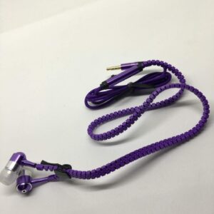 Wired Earphones- Stereo Bass Sound Headphones Compatible with Almost All Phones and Tablets (Zip-Purple)