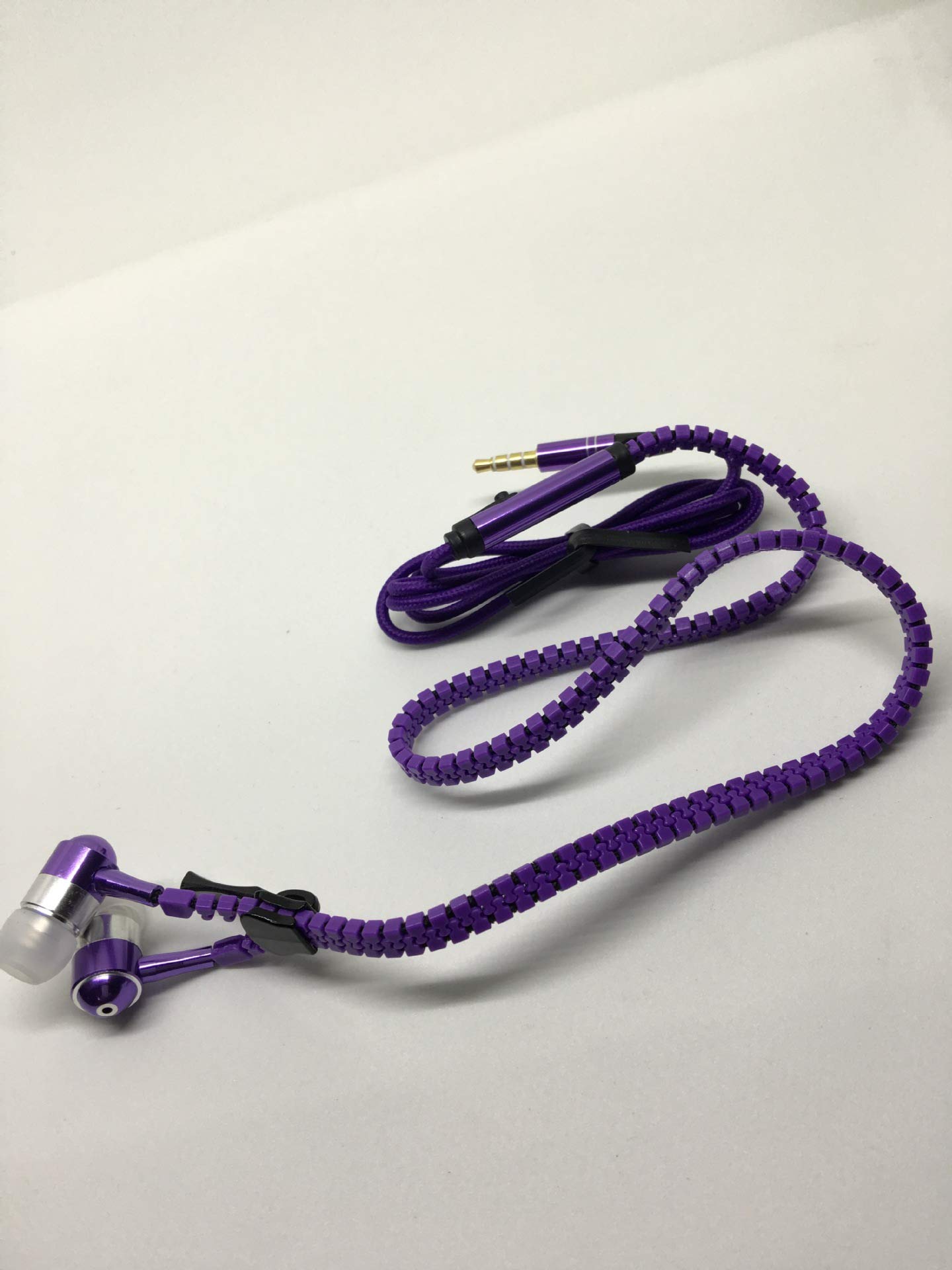 Wired Earphones- Stereo Bass Sound Headphones Compatible with Almost All Phones and Tablets (Zip-Purple)